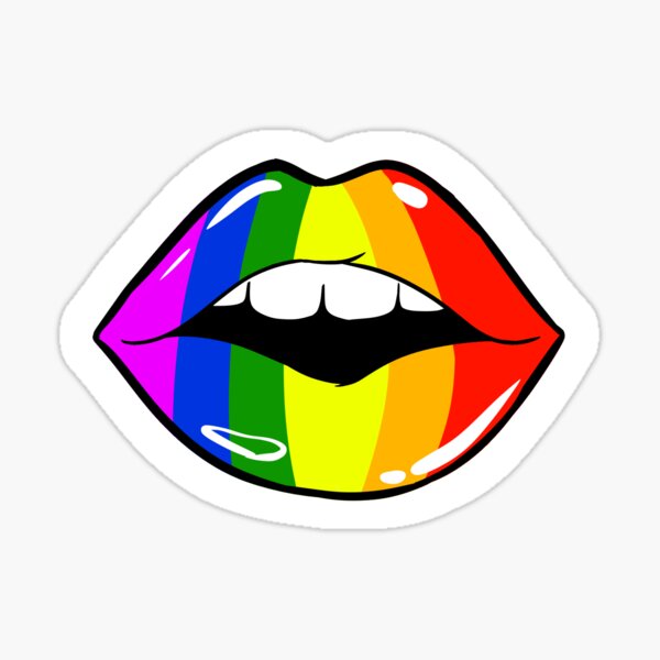 "Rainbow Pride Lips" Sticker by Bri-Lin | Redbubble