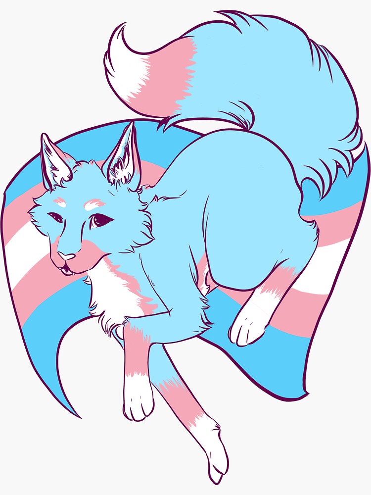 "Pride Fox - Trans" Sticker for Sale by starkidd | Redbubble