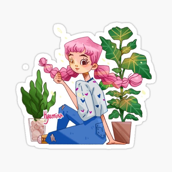 Pegatina «Amo las plantas» de HYEMINA | Redbubble