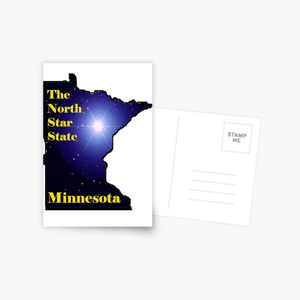 "Minnesota Map with State Nickname: The North Star State" Postcard for ...