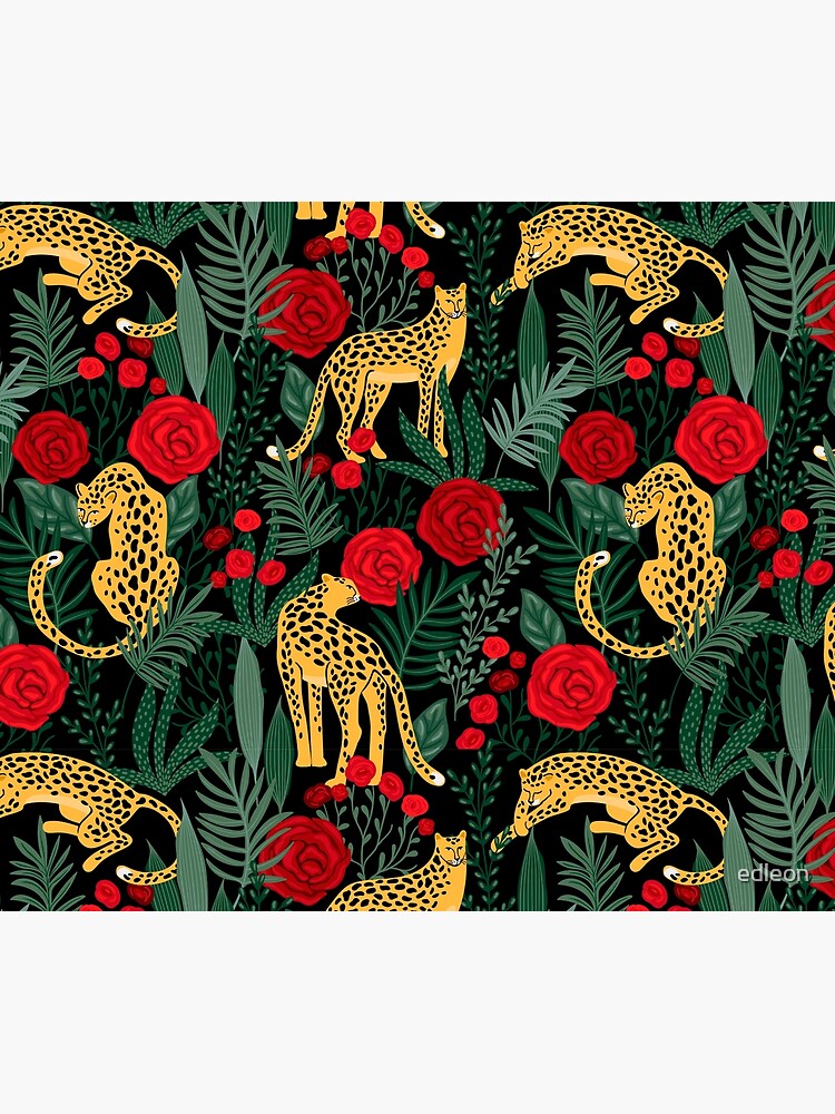 "Leopard and roses mexican pattern" Throw Blanket for Sale by edleon ...