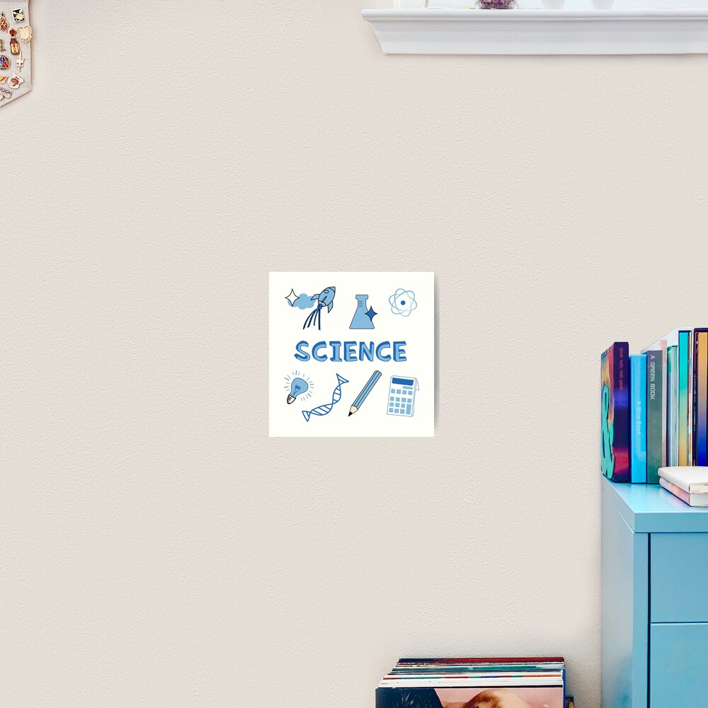 "Light Blue Science School Subject Sticker Pack" Poster for Sale by The ...