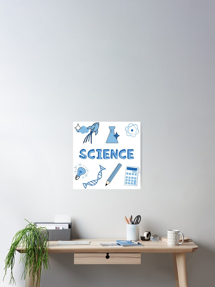 "Light Blue Science School Subject Sticker Pack" Poster for Sale by The ...