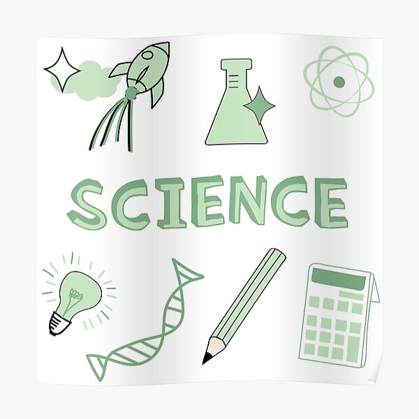 Póster «Light Green Science School Subject Pack de pegatinas» de The ...