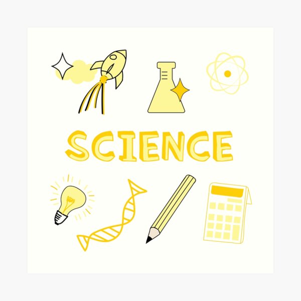 "Light Yellow Science School Subject Sticker Pack" Art Print by The ...