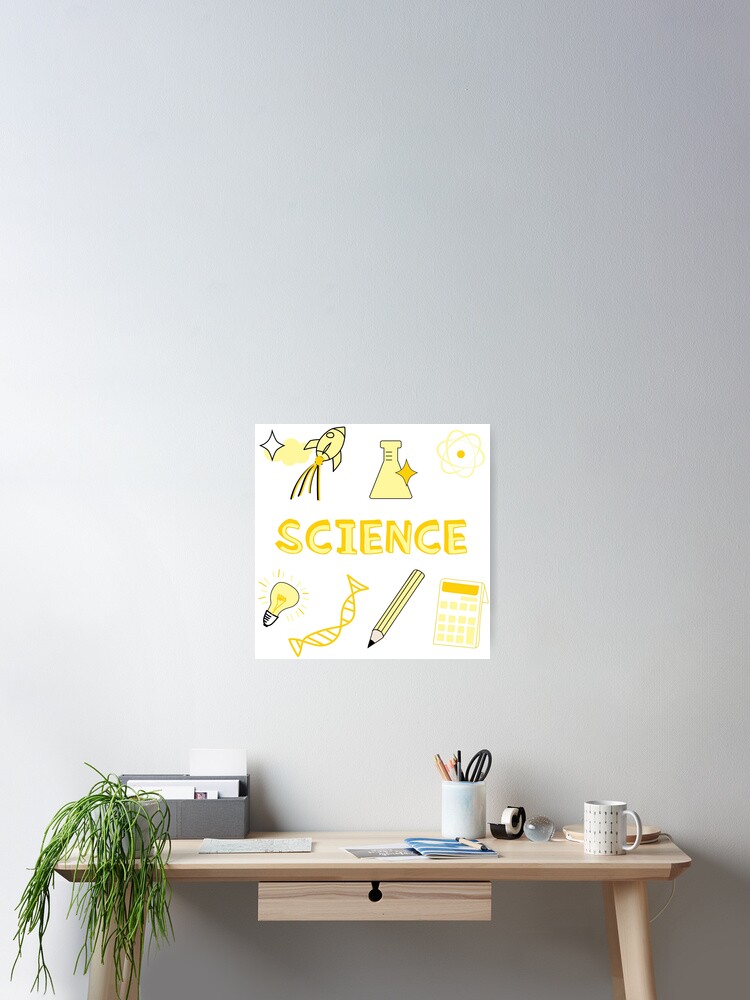 "Light Yellow Science School Subject Sticker Pack" Poster for Sale by ...