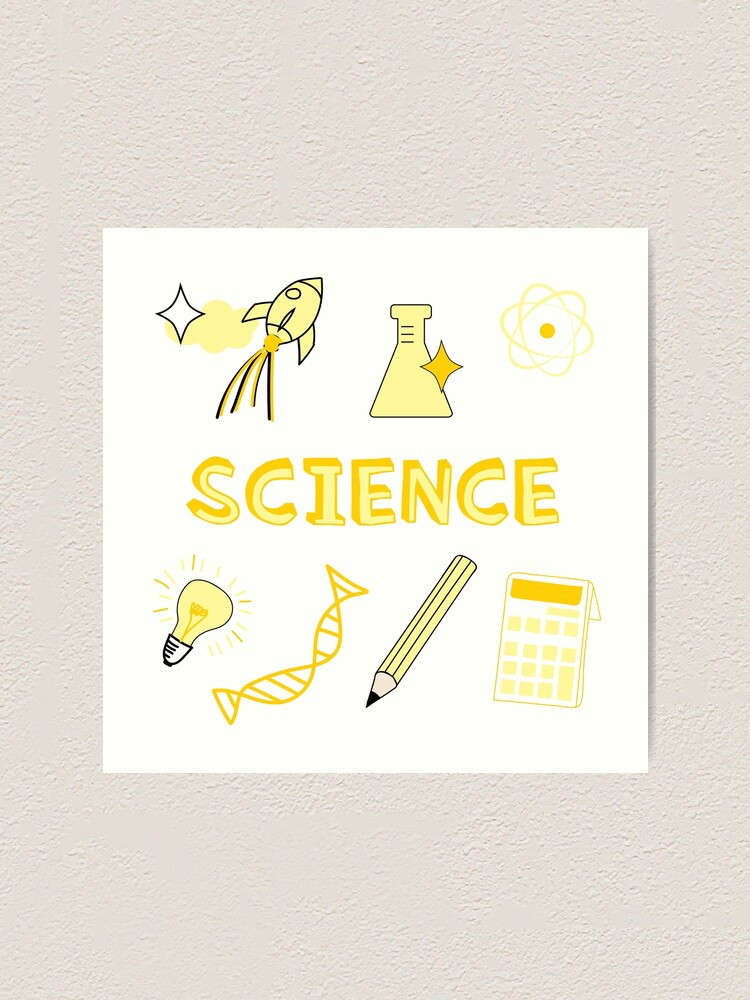 "Light Yellow Science School Subject Sticker Pack" Art Print by The ...