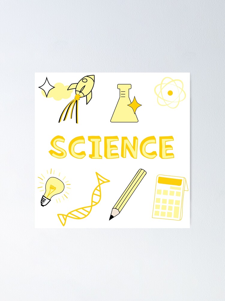 "Light Yellow Science School Subject Sticker Pack" Poster for Sale by ...