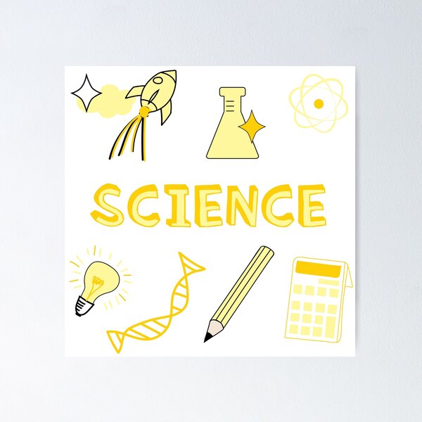 "Light Yellow Science School Subject Sticker Pack" Poster for Sale by ...