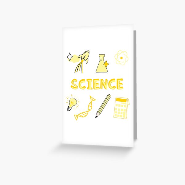 "Light Yellow Science School Subject Sticker Pack" Greeting Card by The ...