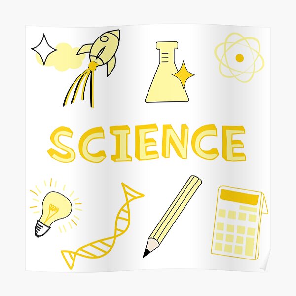 "Light Yellow Science School Subject Sticker Pack" Poster for Sale by ...