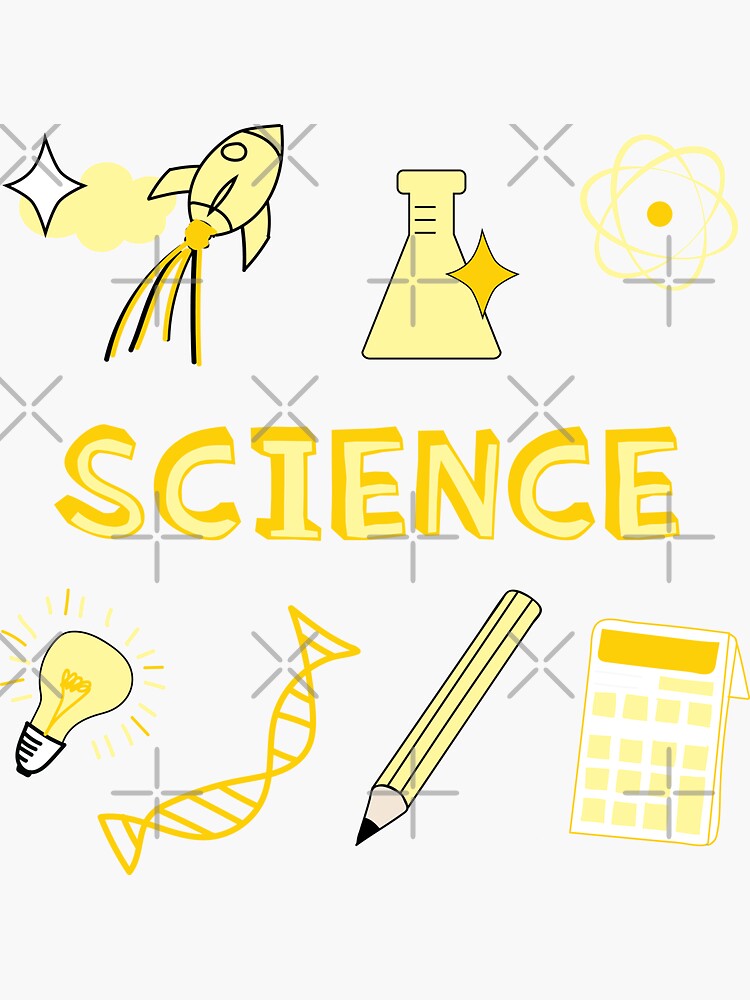 "Light Yellow Science School Subject Sticker Pack" Sticker for Sale by ...