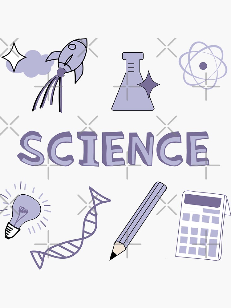 "Light Purple Science School Subject Sticker Pack" Sticker for Sale by ...