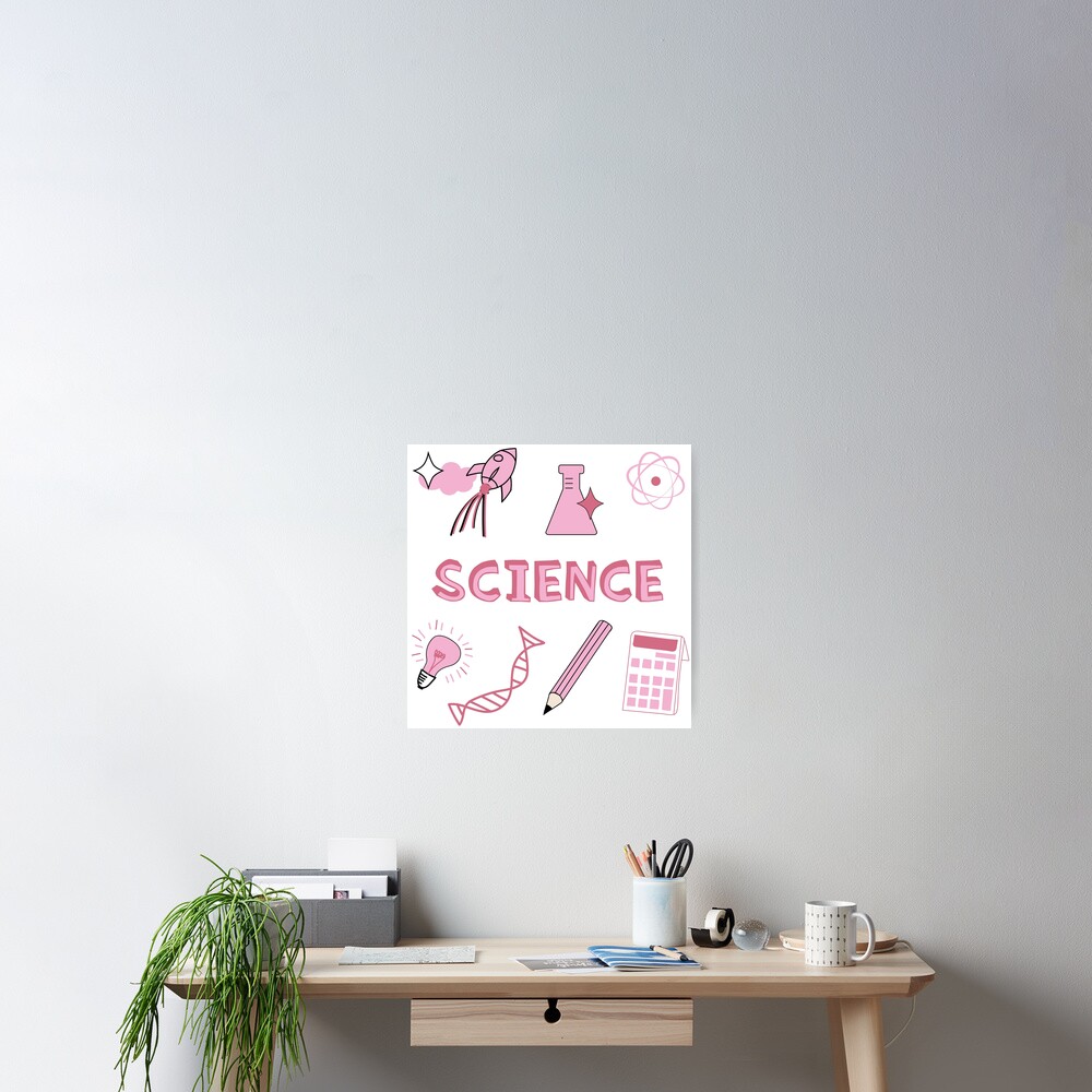 "Pink Science School Subject Sticker Pack" Poster by The-Goods | Redbubble