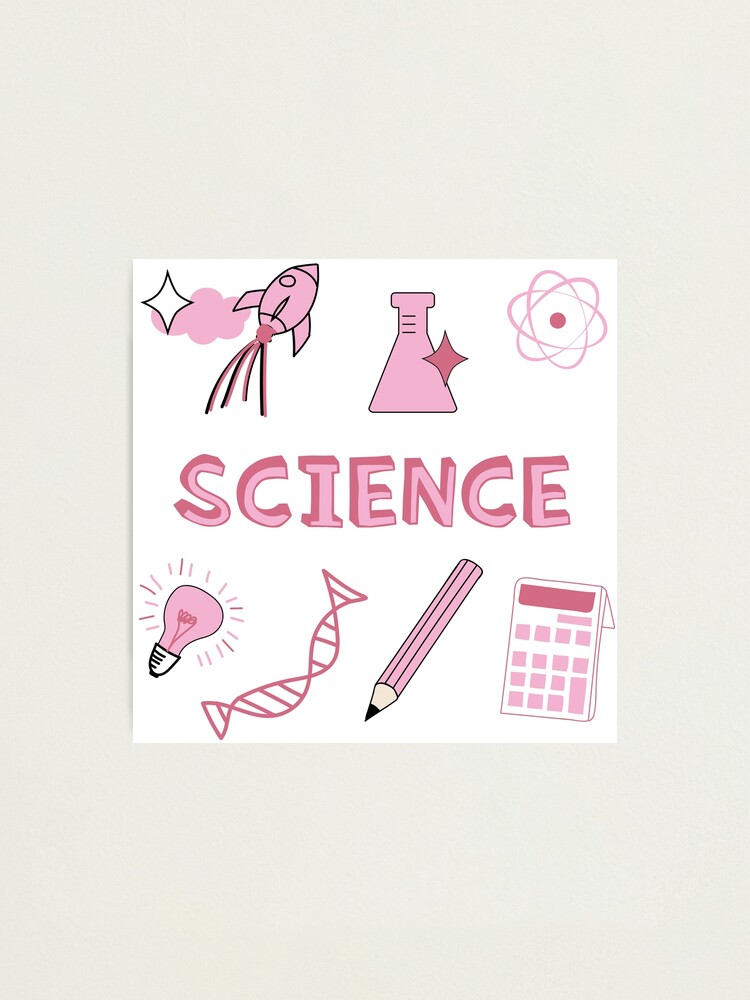 Fotodruck for Sale mit "Pink Science School Subject Sticker Pack" von ...