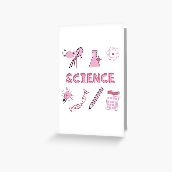 "Pink Science School Subject Sticker Pack" Greeting Card by The-Goods ...