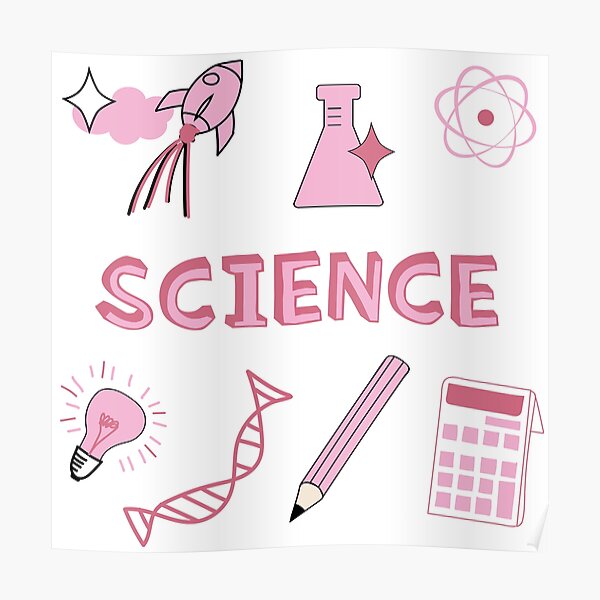 "Pink Science School Subject Sticker Pack" Poster by The-Goods | Redbubble