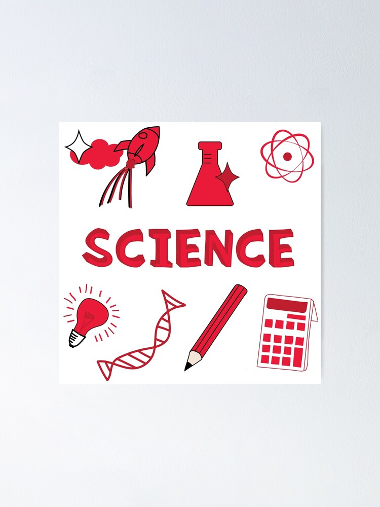 "Red Science School Subject Sticker Pack" Poster by The-Goods | Redbubble