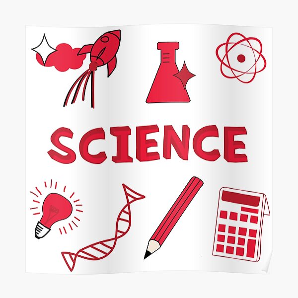 "Red Science School Subject Sticker Pack" Poster by The-Goods | Redbubble
