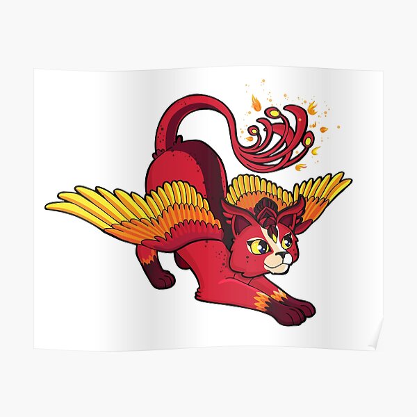 "Phoenix Cat" Poster for Sale by retrocharm | Redbubble