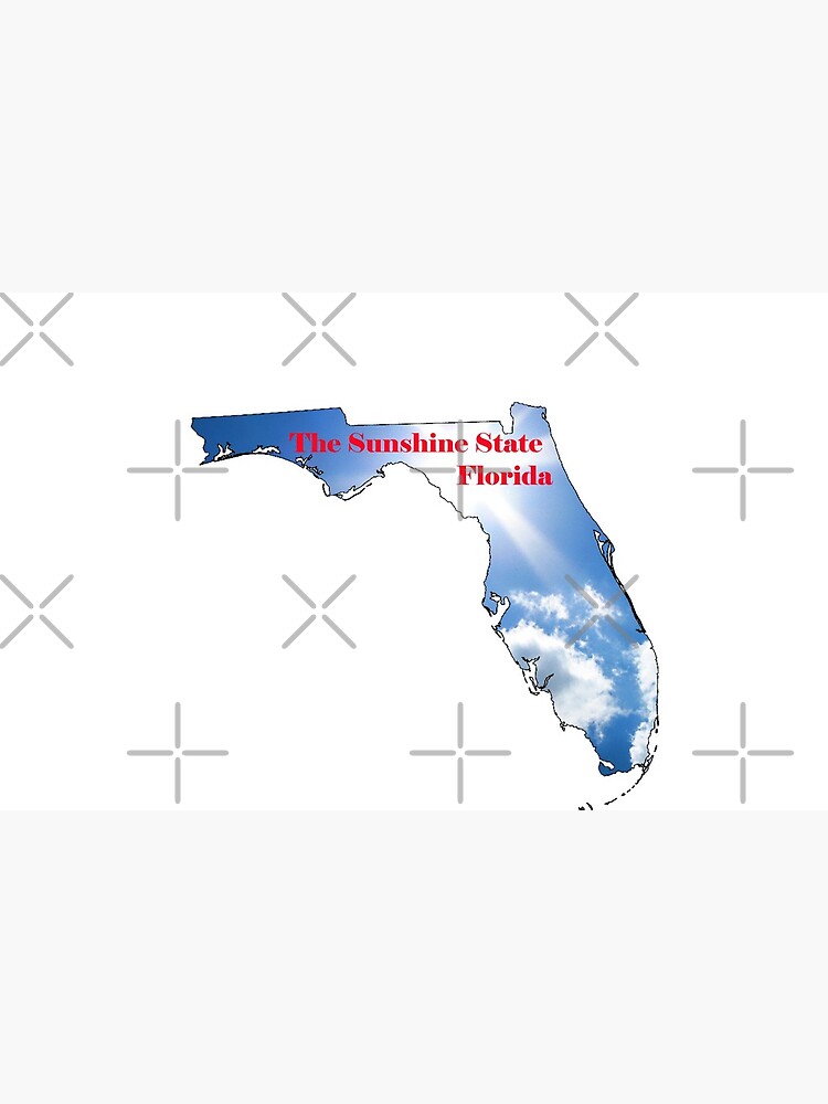 "Florida Map with State Nickname: The Sunshine State" Art Print for ...