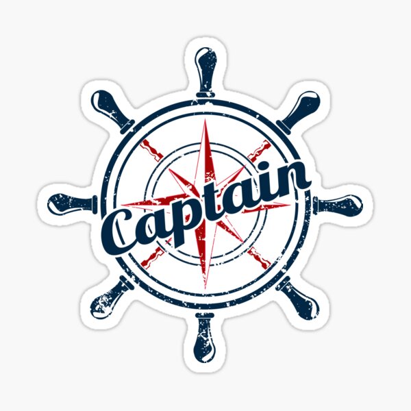 "Captain sailor skipper boat owner sailing captain" Sticker for Sale by ...