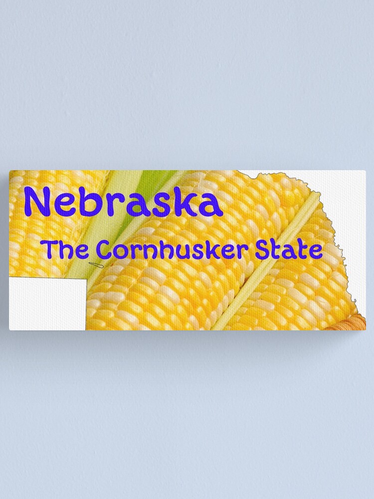 "Nebraska Map with State Nickname: The Cornhusker State" Canvas Print ...