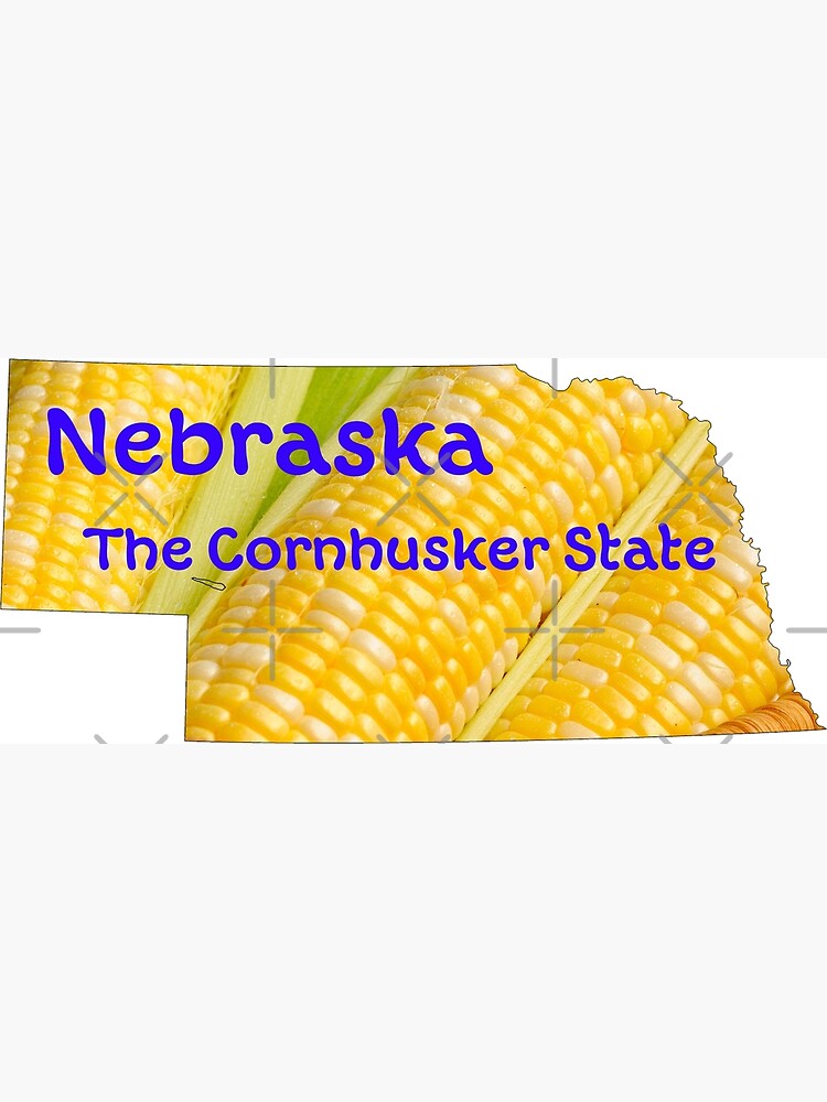 "Nebraska Map with State Nickname: The Cornhusker State" Canvas Print ...