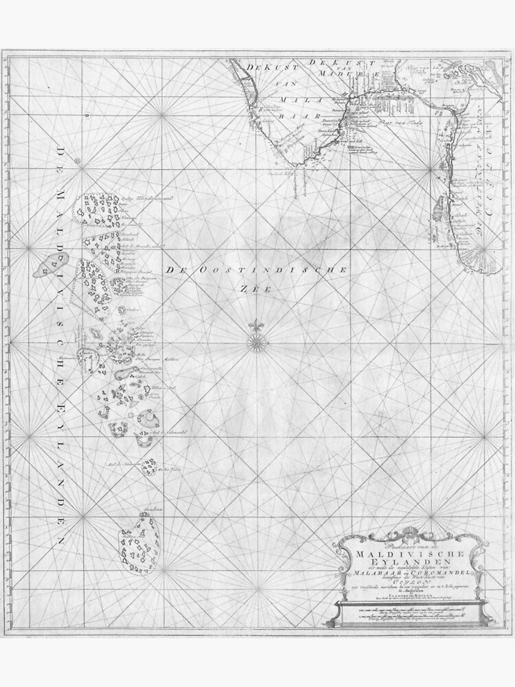 "Vintage Map of The Maldives (1753)" Art Print by BravuraMedia | Redbubble