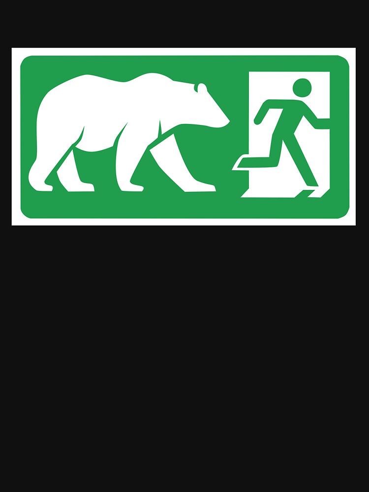 "Exit Pursued by a Bear Sign" T-shirt for Sale by mrlarry87 | Redbubble ...