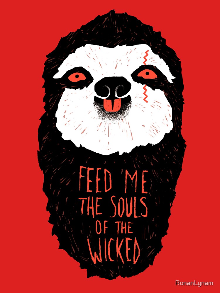 "Evil Sloth" T-shirt for Sale by RonanLynam | Redbubble | sloth t ...