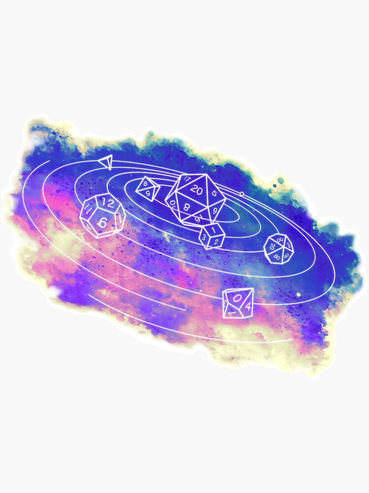 "Pink DnD Dice solar system" Sticker by RNGmerch | Redbubble