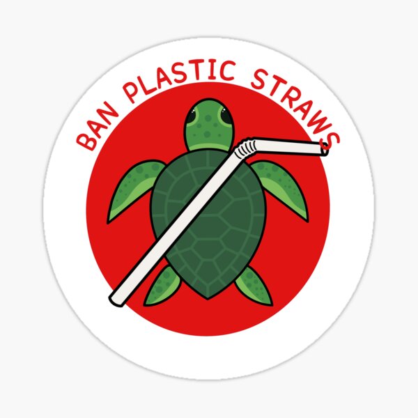 "Ban Plastic Straws" Sticker by syrupsaesthetic | Redbubble