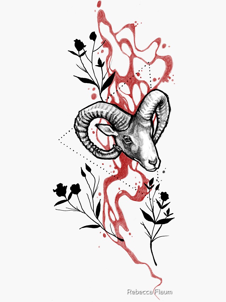 "The Goat Head" Sticker by rebeccaflaum | Redbubble