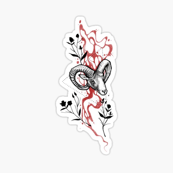 "The Goat Head" Sticker by rebeccaflaum | Redbubble
