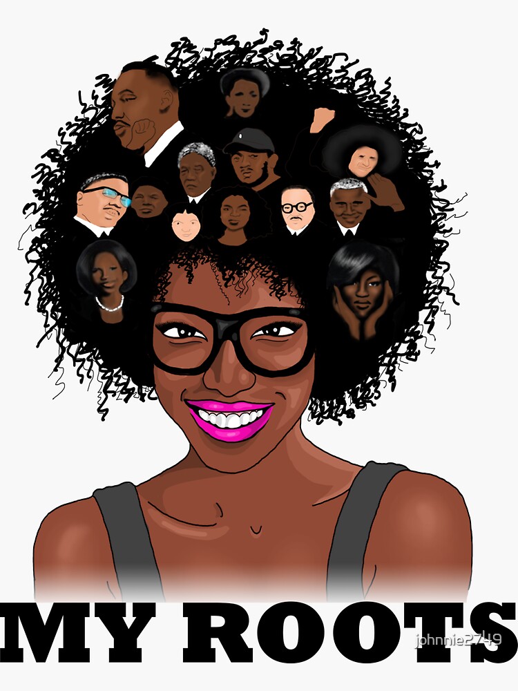 "My Roots Black History African Pride, Afro Woman " Sticker by ...