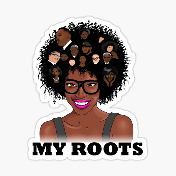 "My Roots Black History African Pride, Afro Woman " Sticker by ...