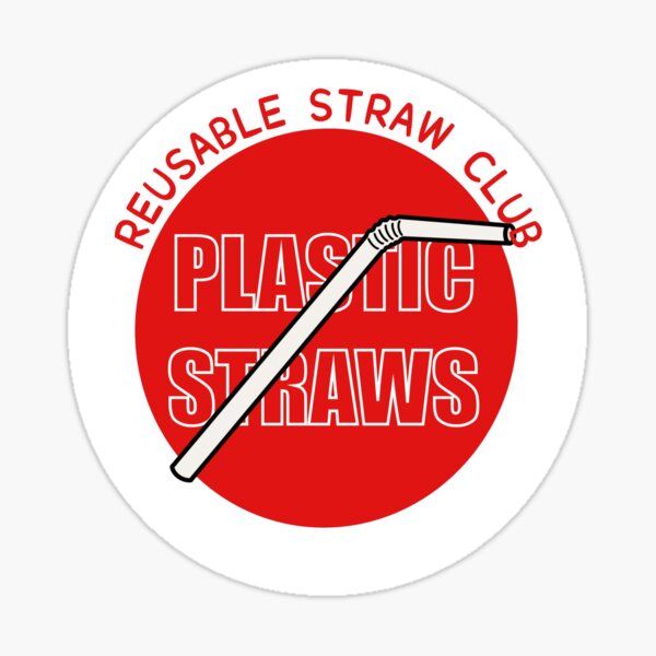"Reusable Straw Club" Sticker by syrupsaesthetic | Redbubble