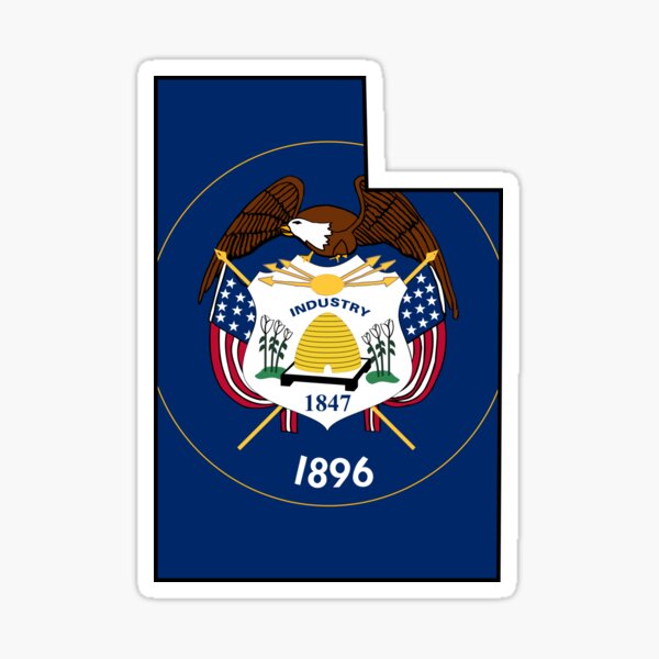 "U.S. STATES FLAGS/OUTLINES - UTAH" Sticker by WOOFANG | Redbubble