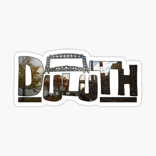 "Duluth with Aerial Lift Bridge (Lakewalk)" Sticker for Sale by gorff ...
