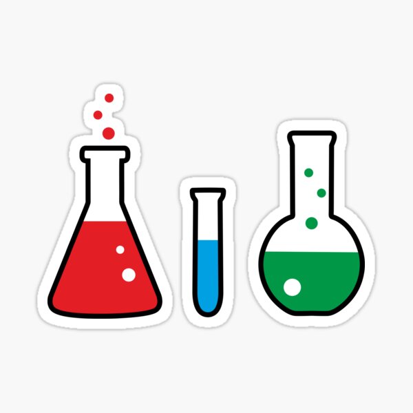 "Test tubes, chemistry" Sticker by claudiasartwork | Redbubble