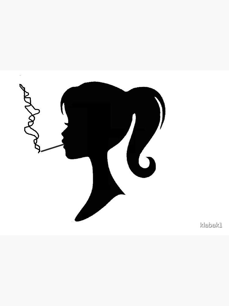 "Barbie smoking in black" Sticker for Sale by klabak1 | Redbubble