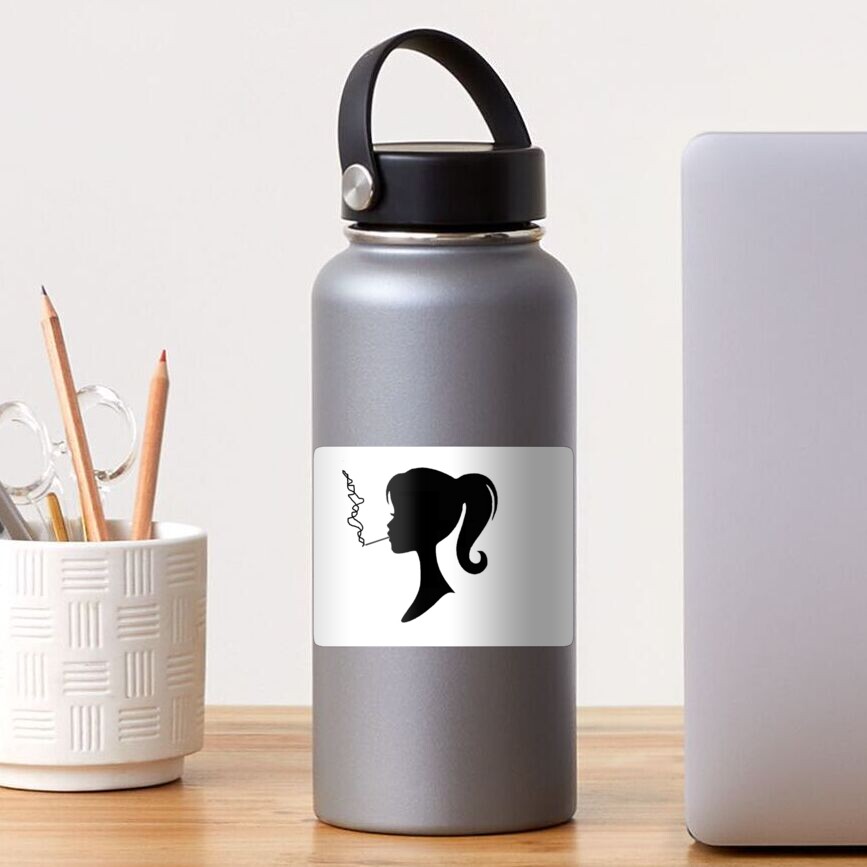 "Barbie smoking in black" Sticker for Sale by klabak1 | Redbubble