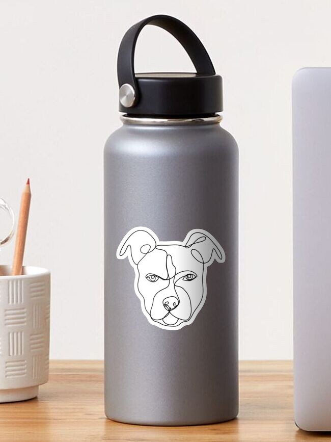 "Pitbull line art, continuous line art drawing, dog drawing, line art ...