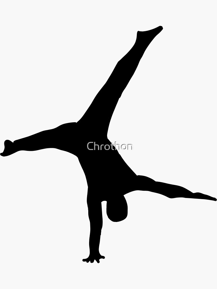 "One Arm Handstand White" Sticker by Chrothon | Redbubble