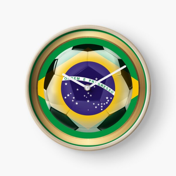 "Brazil Soccer Ball " Clock for Sale by Gravityx9 | Redbubble