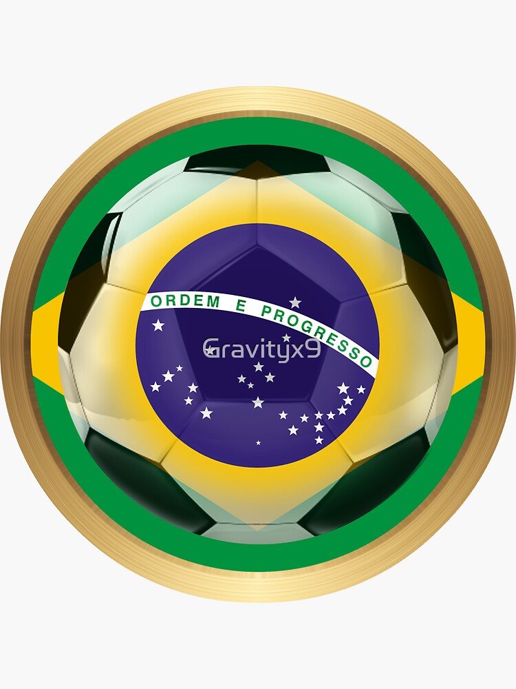 "Brazil Soccer Ball " Sticker by Gravityx9 | Redbubble