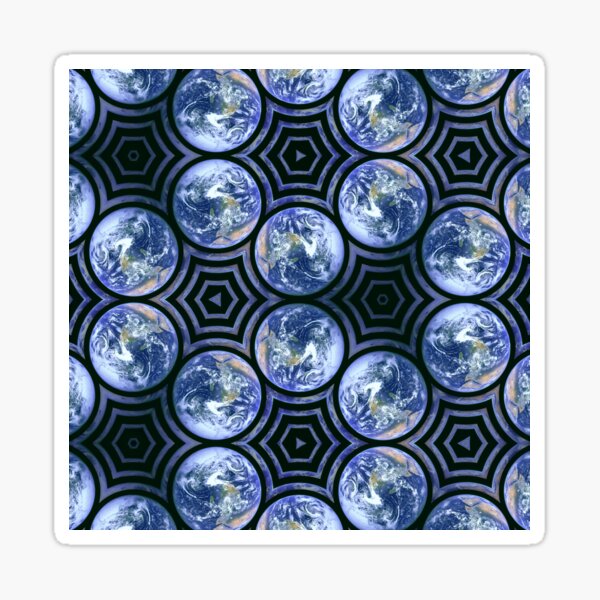 "Geometric Earth spheres" Sticker for Sale by unafraidsage | Redbubble