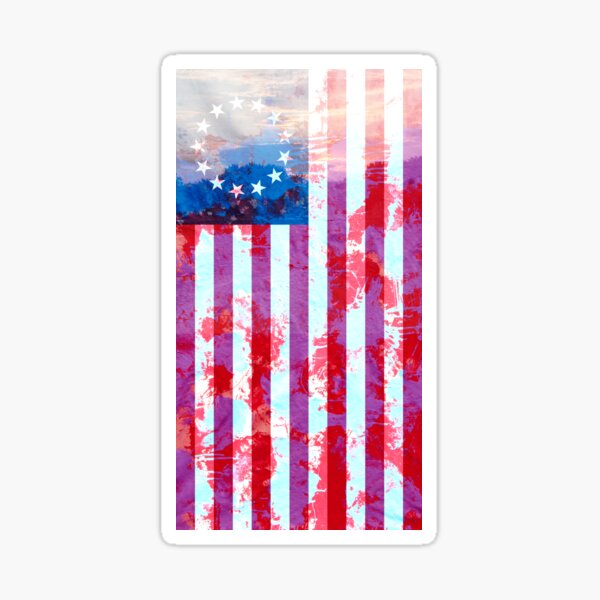 "Betsy Ross American Flag - Vertical" Sticker by joshcartoonguy | Redbubble