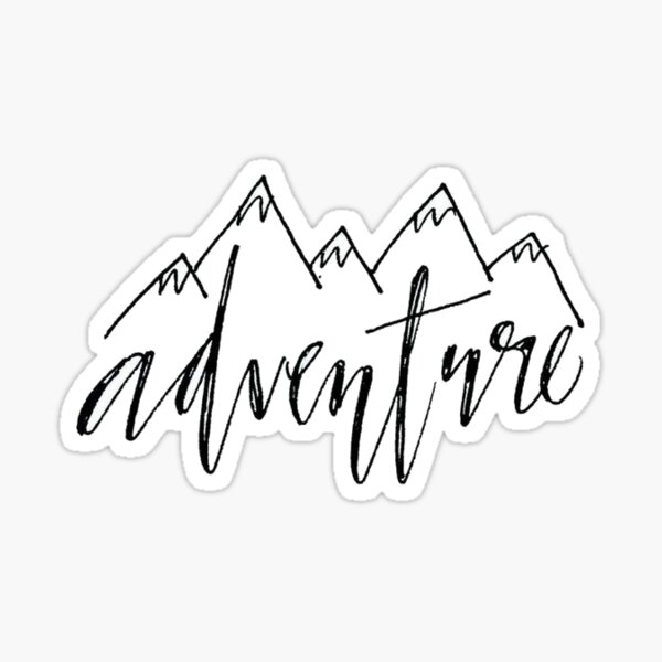 "adventure mountains " Sticker for Sale by mlstoutl | Redbubble